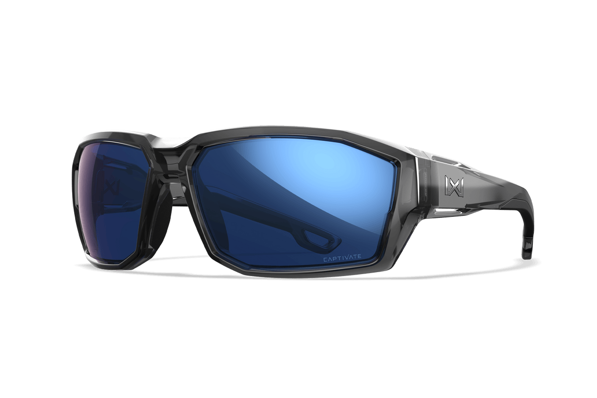 WX Alpine Sunglasses - Blue Lenses Crystal Grey Frame | Wiley X