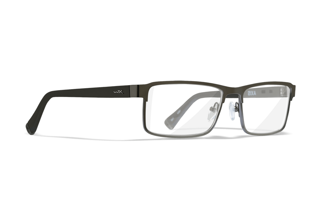 WX Axis Eyeglasses - Dark Gunmetal Frame with Green Temples | Wiley X
